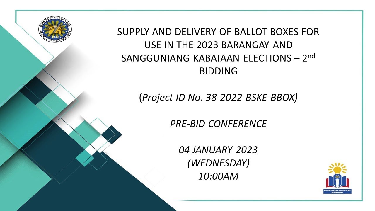 Supply and Delivery of Ballot Boxes for use in the 2023 BSKE - 2nd ...
