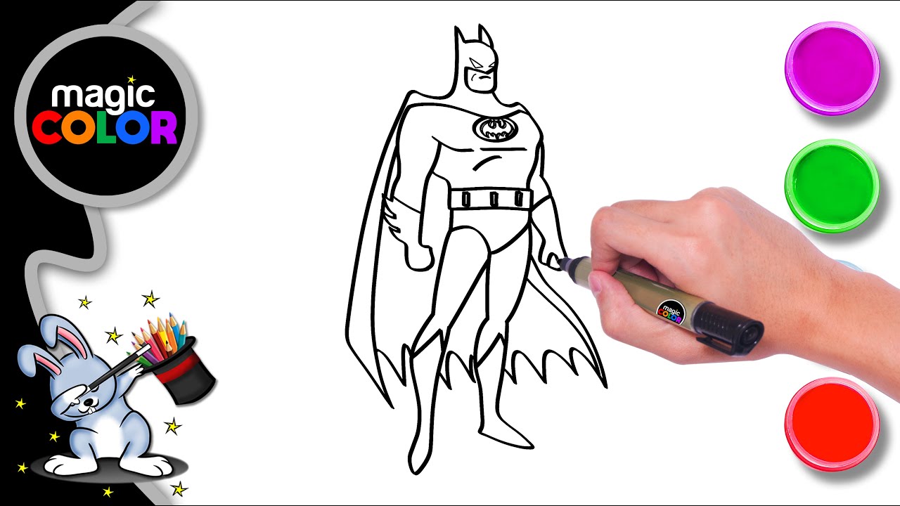How to draw Batman from DC comics- Easy Draw Magic Color for kids ...