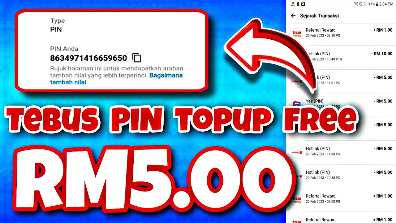 cara dapat PIN top up Free RM5 Maxis, Celcom, Digi, Umobile ( 2023 ...