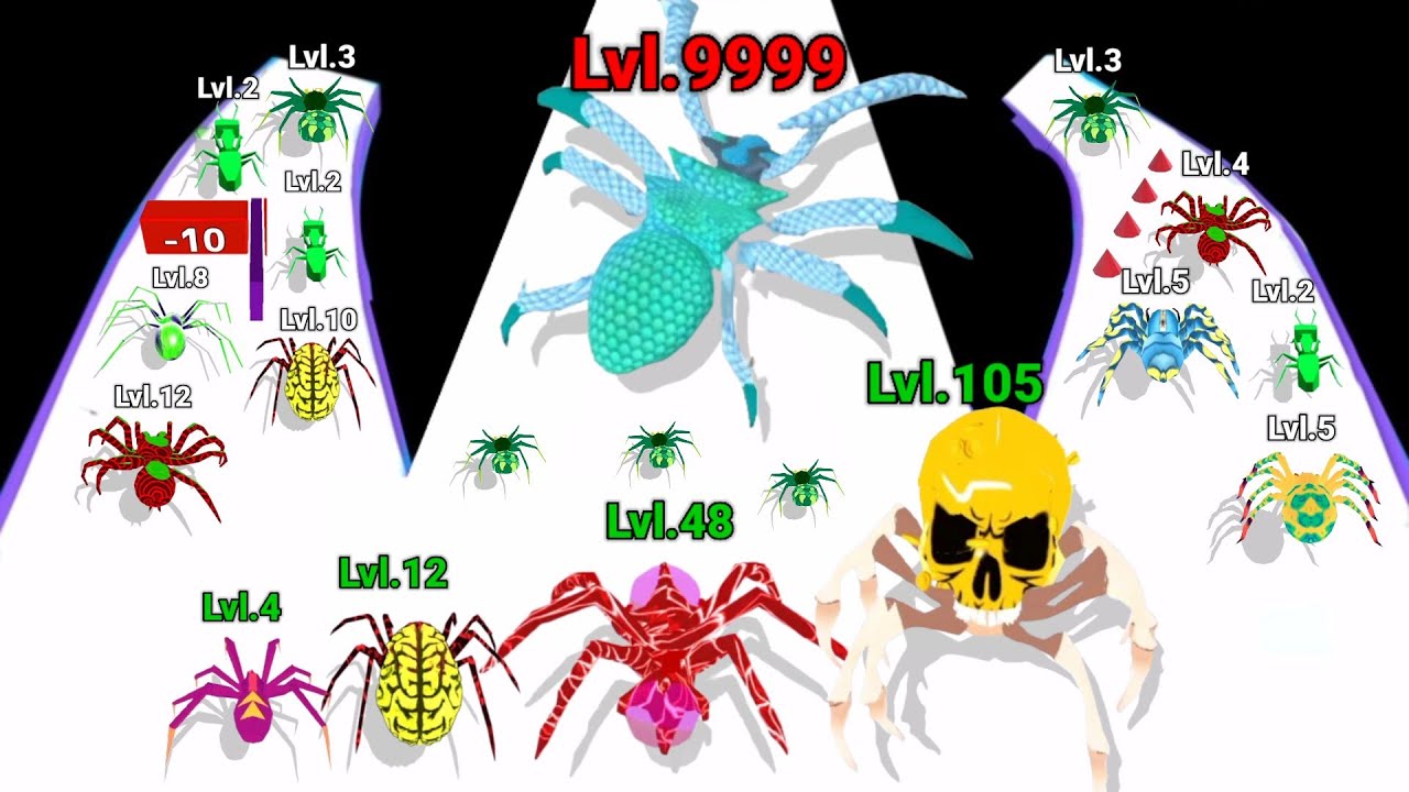 SPIDER EVOLUTION RUN vs DRAW TO SMASH Walktrough(Kill Last Spider)All ...