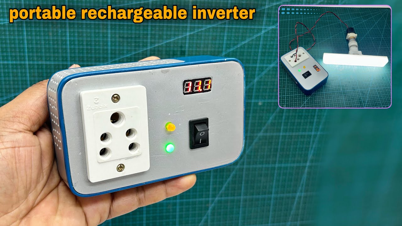 How to make mini inverter at home ||Rechargeable inverter Banao ghar ...