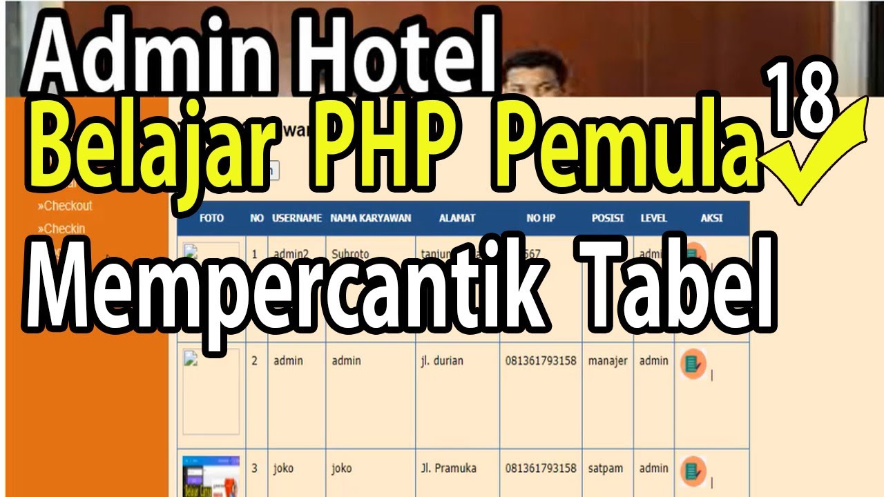 Belajar PHP Untuk Pemula Mempercantik Tabel - YouTube