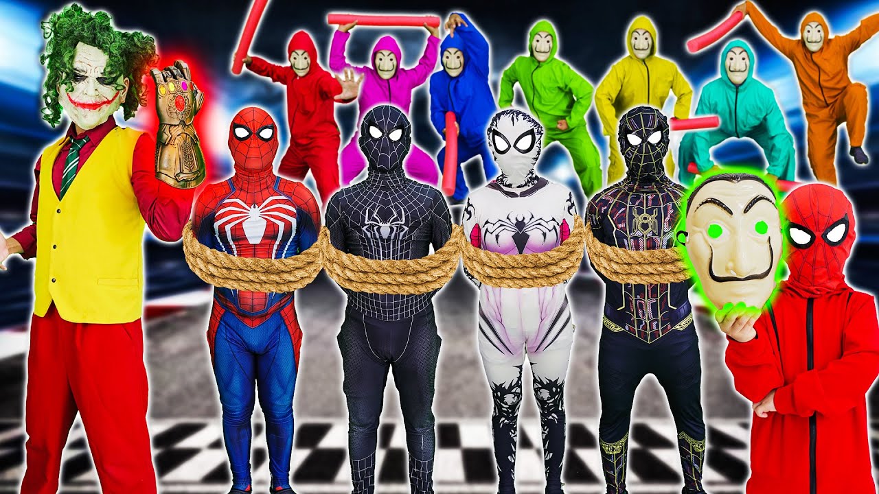 PRO 5 SPIDER-MAN Team || SPIDER MAN TEAM & BAD GUY Rescue White Spiders ...