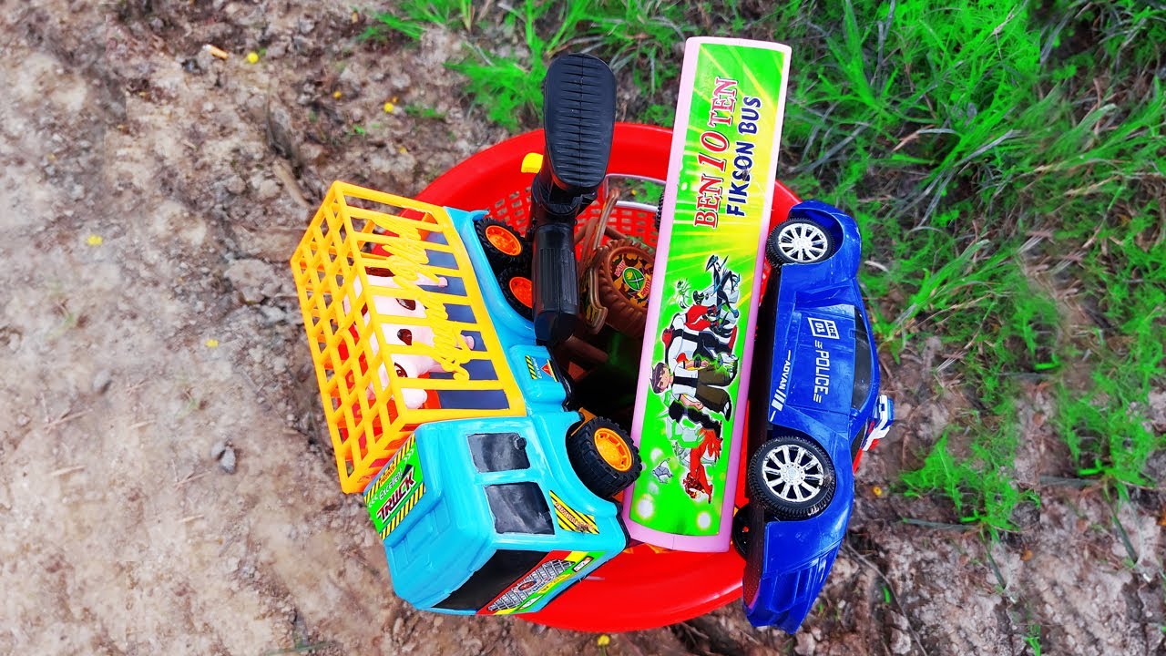 Review Basket Full Of Toy Vehicles | Truck Vehicles, Buses, Auto ...