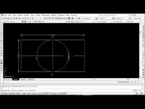 AutoCad Basic : Draw Circle using 3 points - YouTube