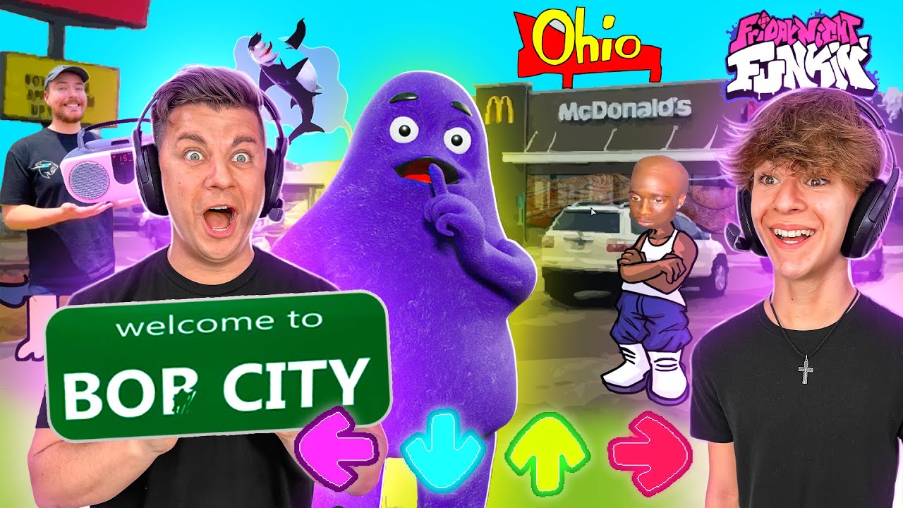 BOP CITY IS A VIBE! Grimace Shaking in Ohio w/ Mr Beast and Kai Cenat ...