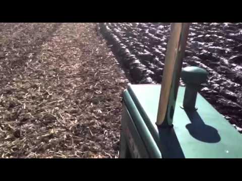 Oliver 1750 plowing corn stalk ground - YouTube
