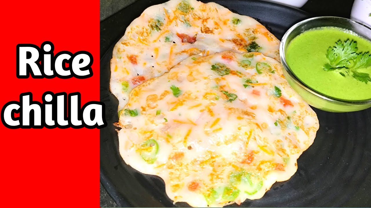 Rice chilla recipe.Healthy rice chilla recipe by leftover rice with ...