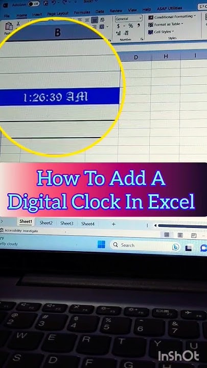How To Add A Digital Clock In Excel Excel Exceltutorial Exceltips Excelhinditips 