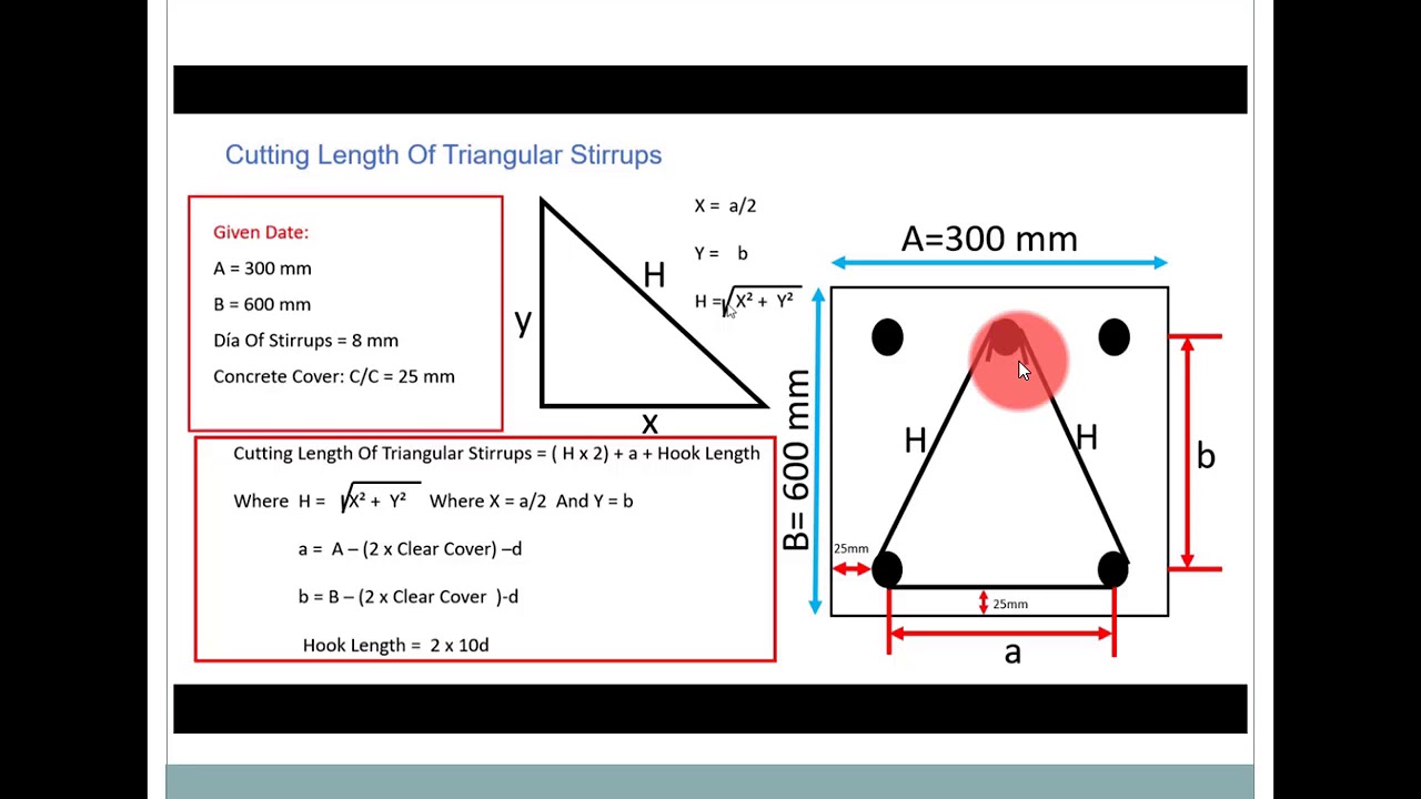 PART 5 - Procedure To Find Out Cut Length Of Triangular Stirrup - YouTube