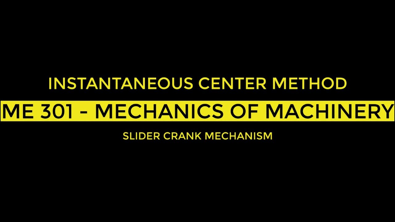 INSTANTANEOUS CENTER METHOD - SLIDER CRANK MECHANISM - YouTube