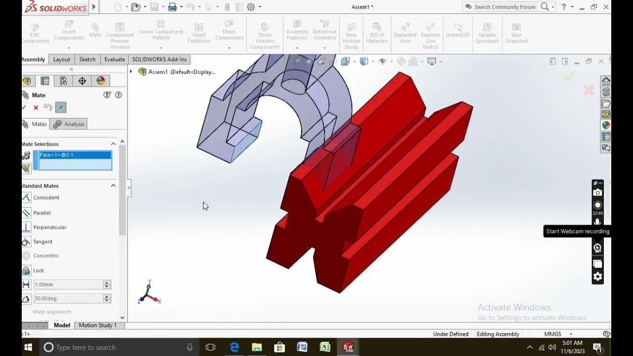 v block assembly in solidworks promo - YouTube