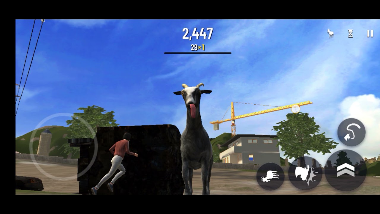 how to crash train in goat simulator - YouTube