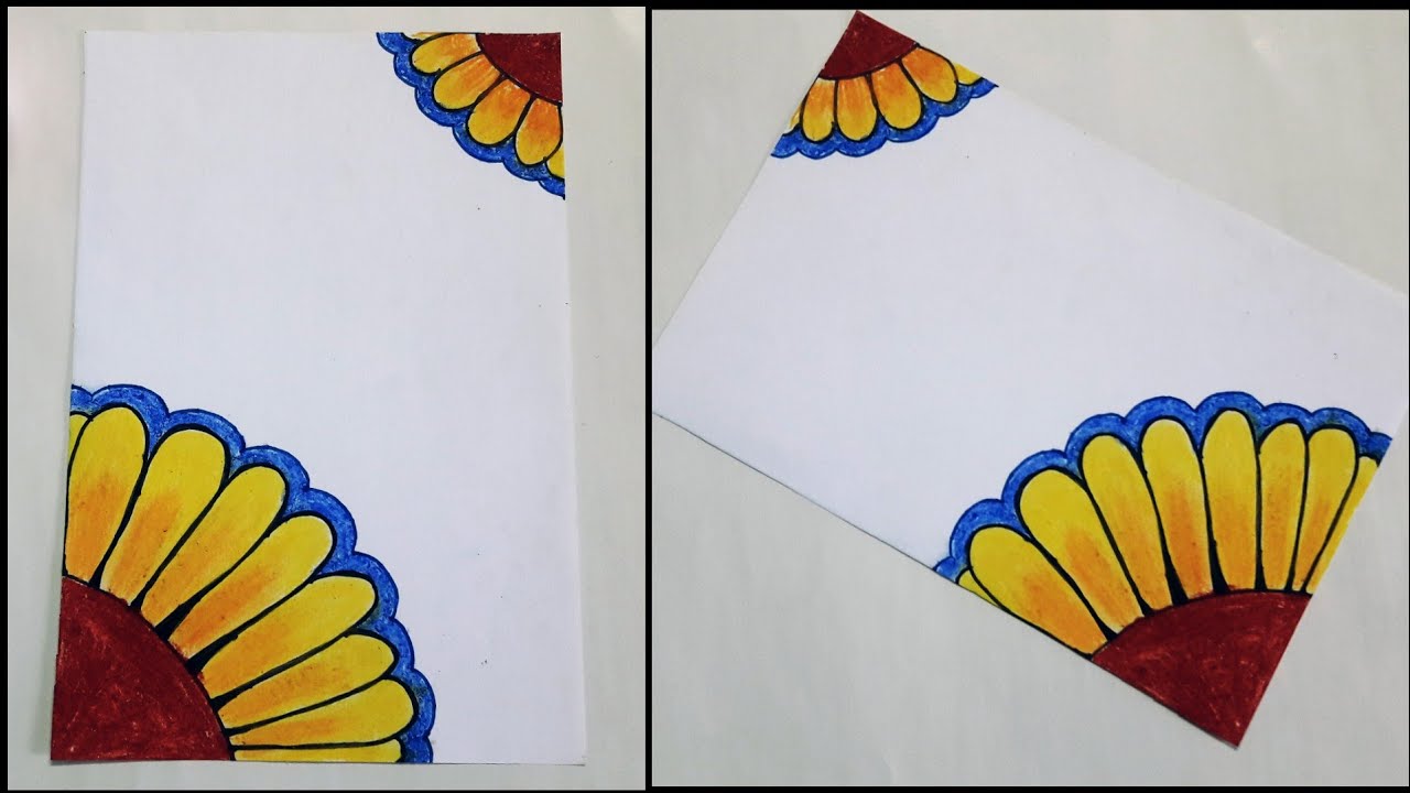 Floral design - border design on paper - border design for project ...