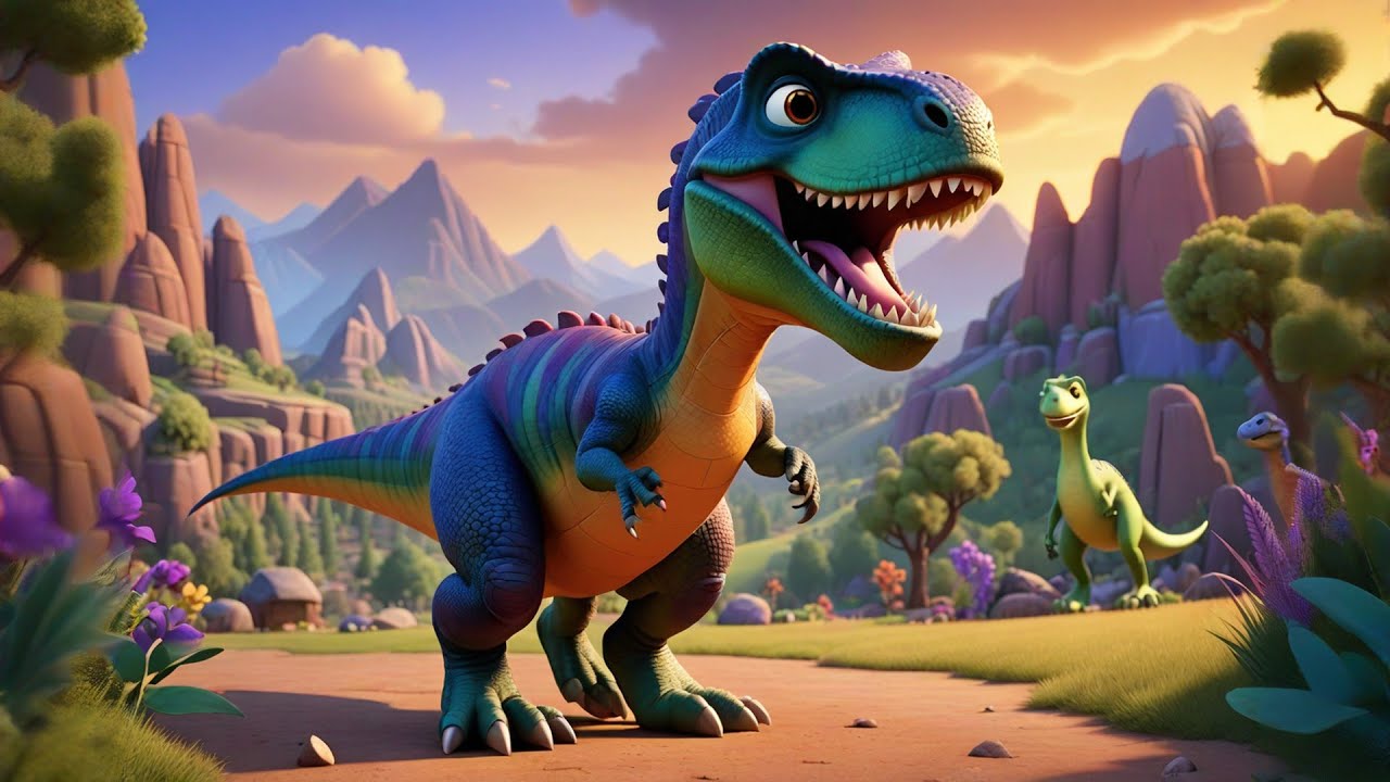 Four Dancing Dinosaurs Twirl Around | Fun Dinosaur Song for Kids ...