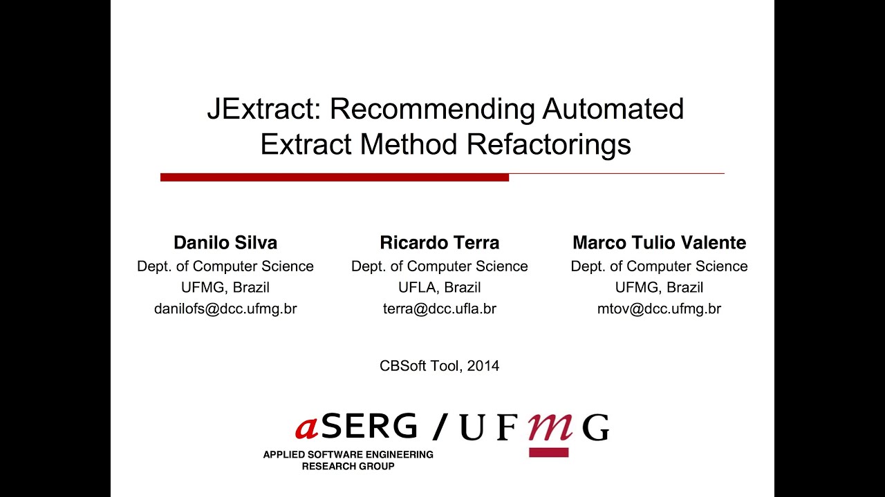 CBSoft Tool'14 - JExtract - YouTube