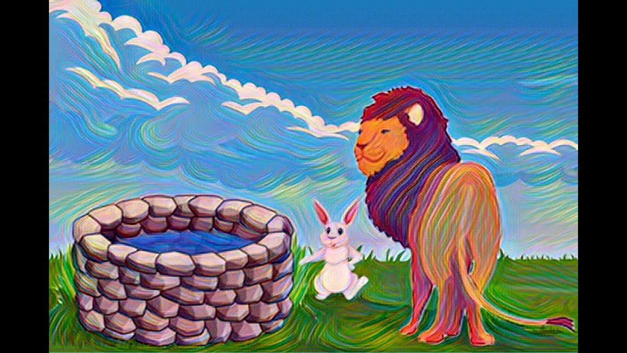 ლომი და კურდღელი lomi da kurdgheli მრავალხმიანი ილუსტრირებული იგავი# ...