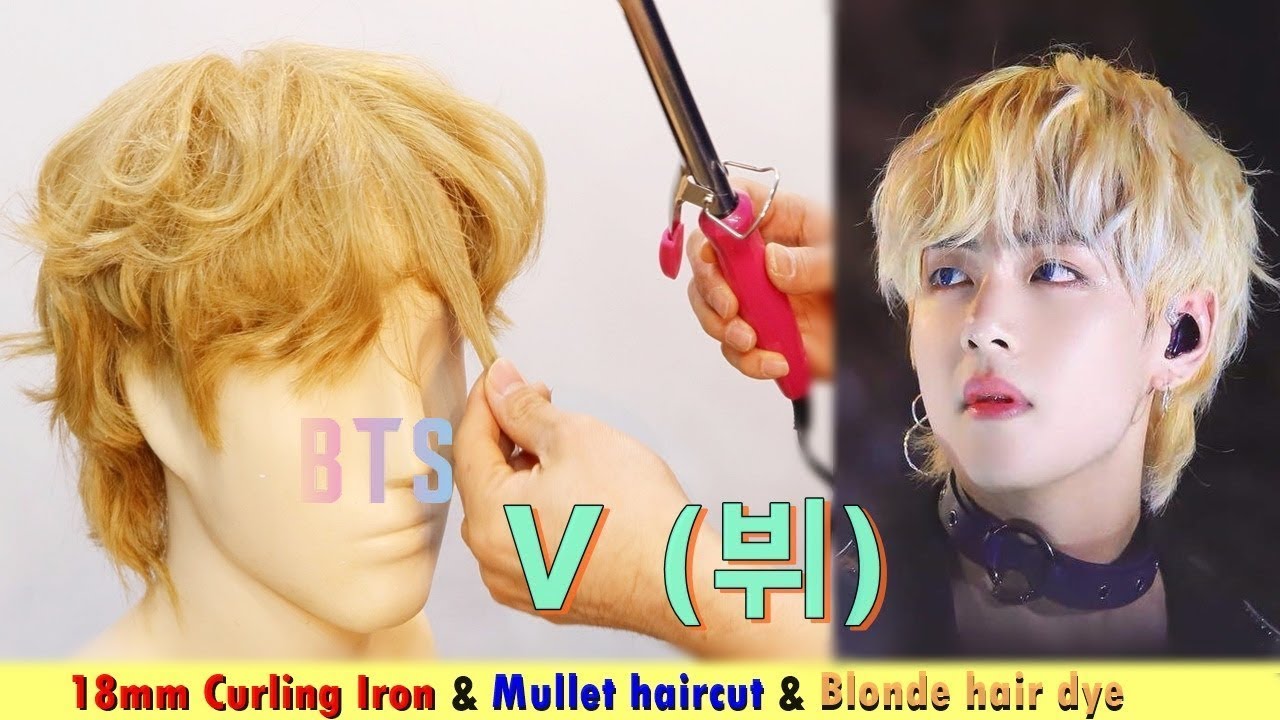 #VenaHair BTS V (뷔) 18mm Curling Iron & Mullet haircut & Blonde hair ...