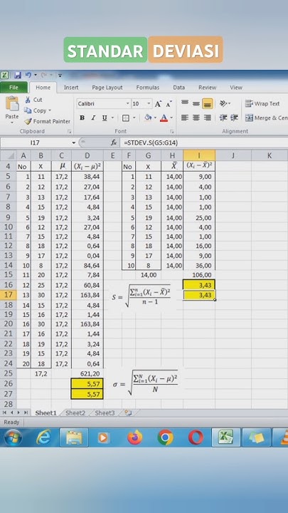 Cara Menghitung Standar Deviasi #ratarata #standardeviasi #excel #spss - YouTube