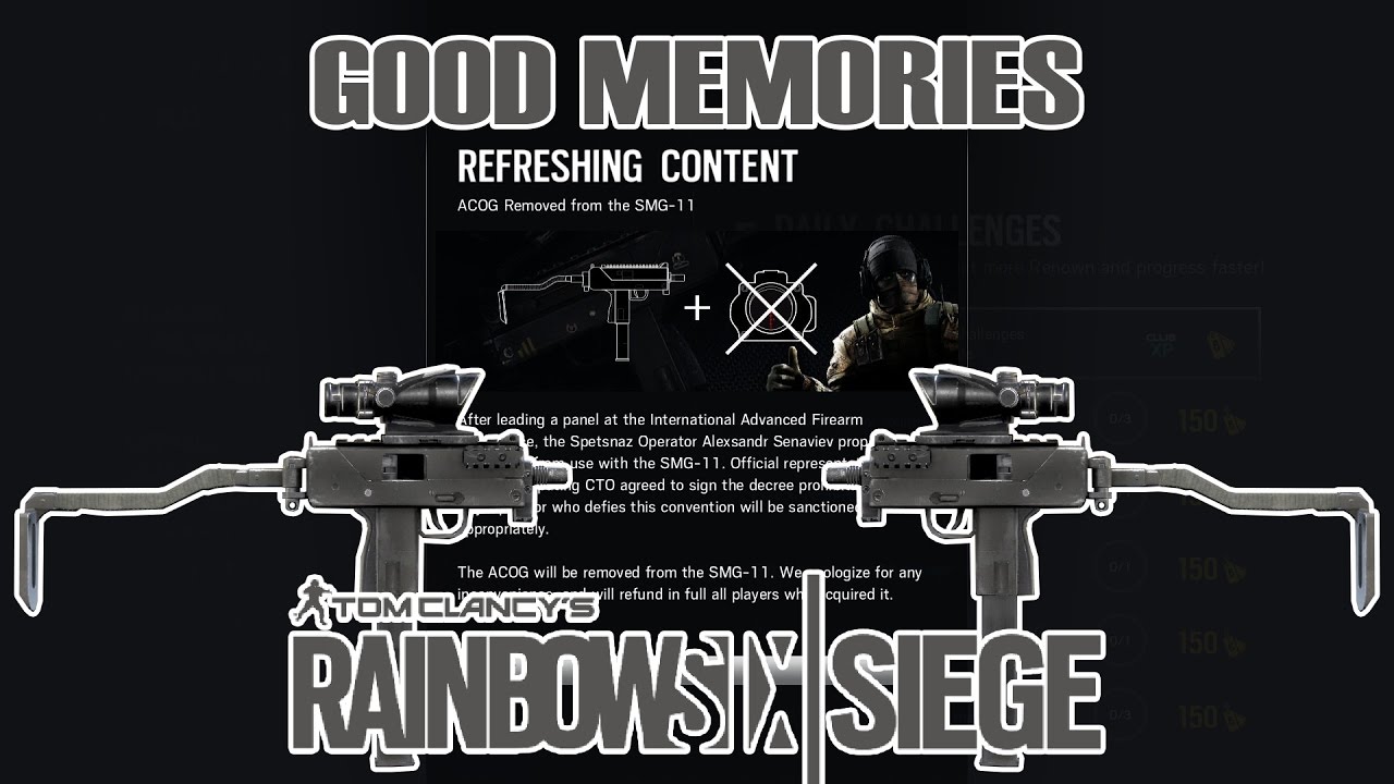 Rainbow Six: Siege - Good Memories [SMG11 ACOG] - YouTube