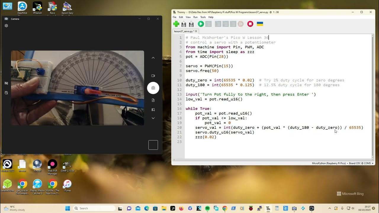 My solution to Paul McWhorter's Pico W Lesson 36 - Using a ...