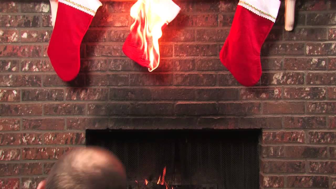 Christmas Stocking fire, Oooooops! - YouTube