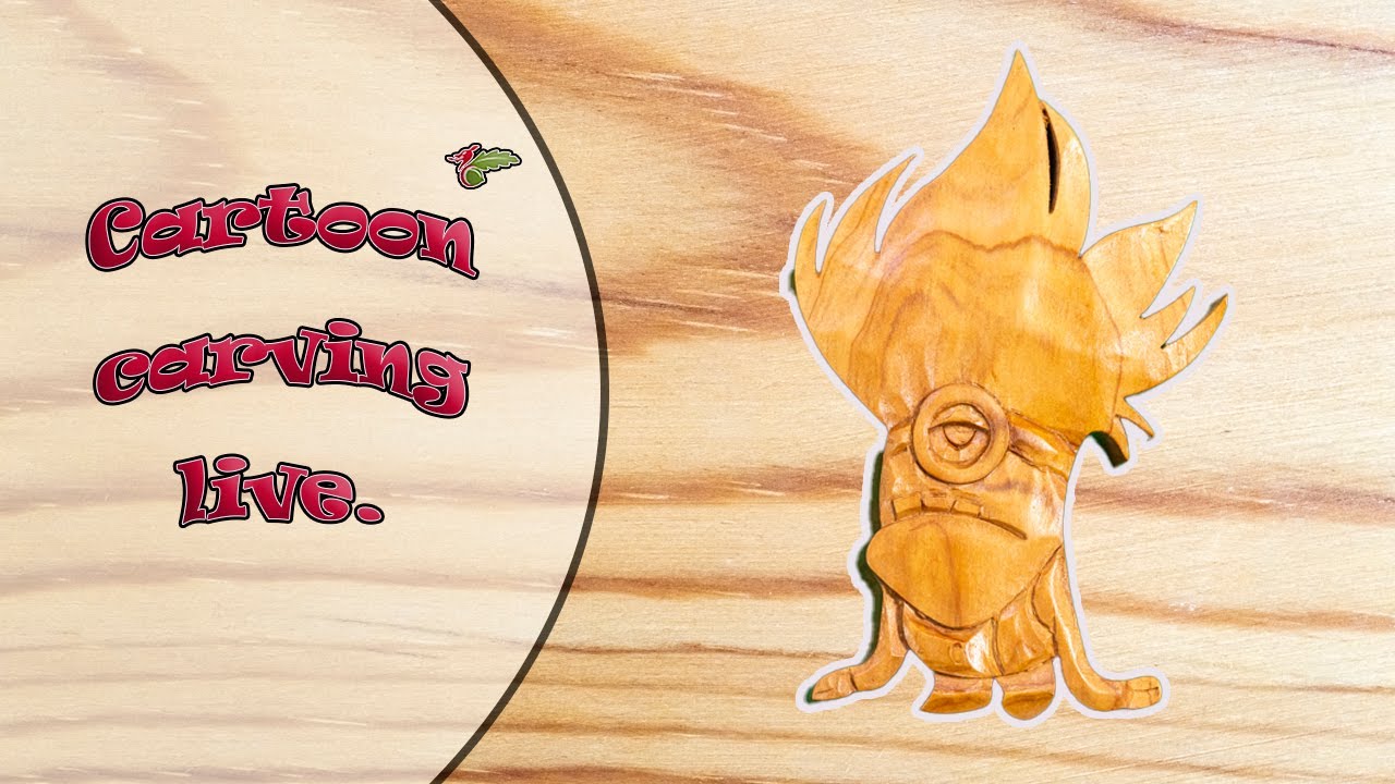 Cartoon wood carving live. - YouTube