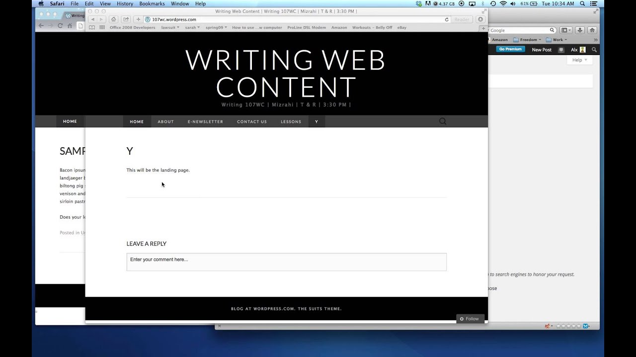 Setting the front page in a Wordpress.com website - YouTube