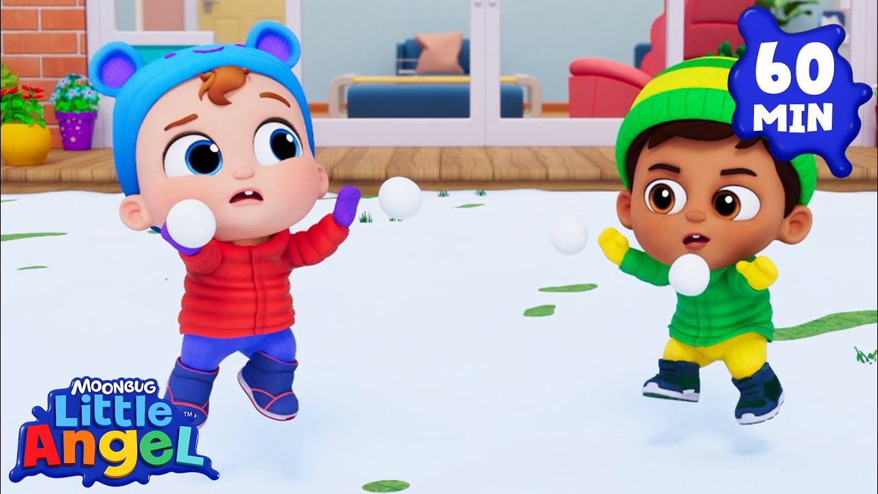 Snowball Fight!!! | 1 HOUR | Little Angel Kids Songs & Nursery Rhymes ...