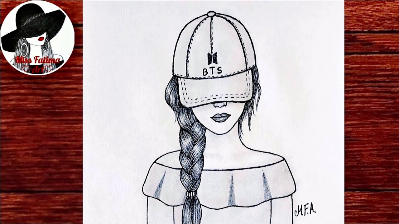 Как Нарисовать Девушку В Кепке Bts Рисунок Девушки В Кепке Bts