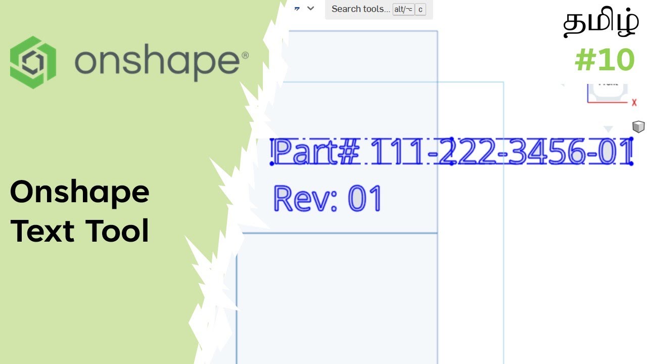 Onshape Tutorial Text Tool Tamil || Part-10 - YouTube