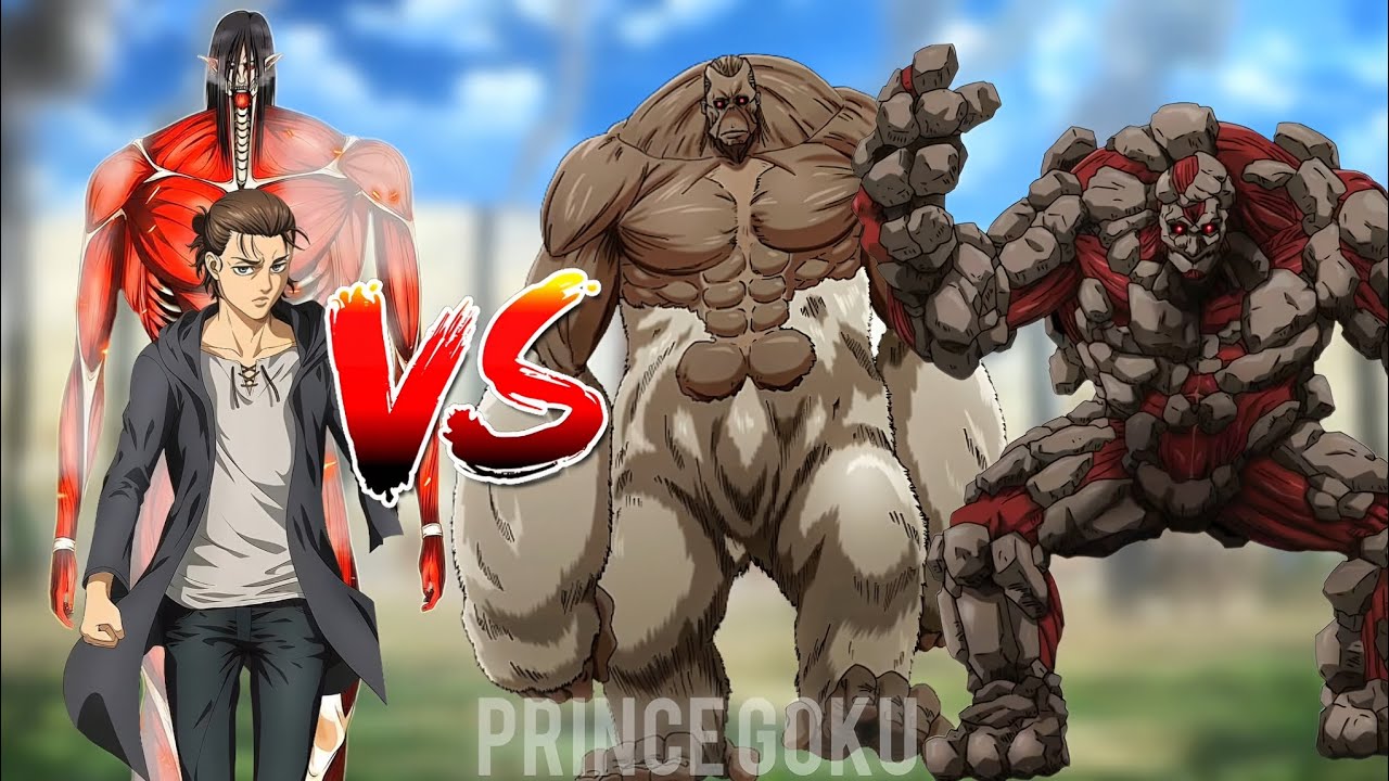 Eren Colossal Titan vs All Abnormal, Beast & Armored Titans | Ymir’s ...