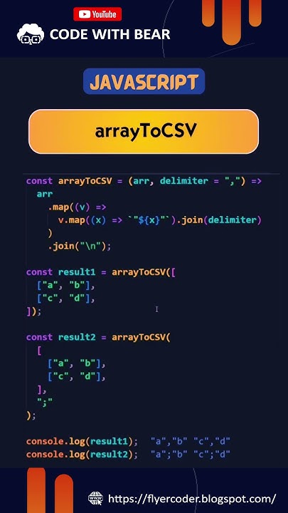 ๐ฅ๐ฅconverting Arrays To Csv In Js Ytshorts Viral Viralshorts Shortsfeed Feed Short` Youtube
