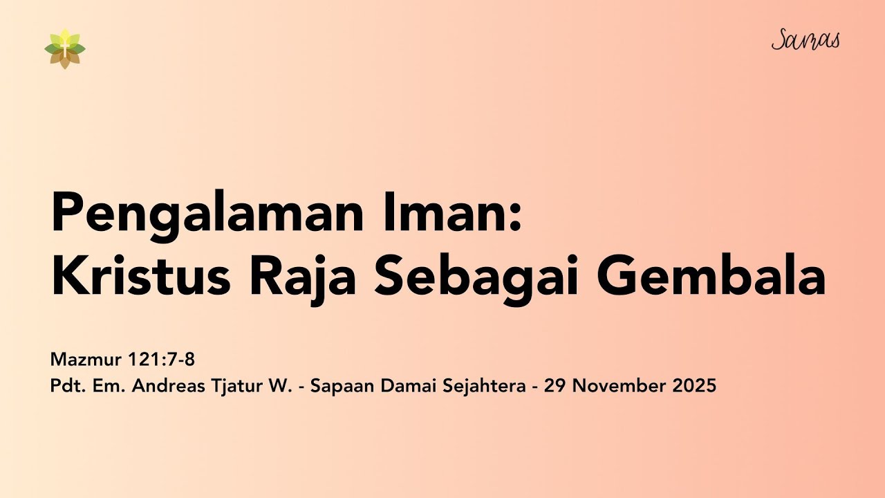 Pengalaman Iman: Kristus Raja Sebagai Gembala - YouTube