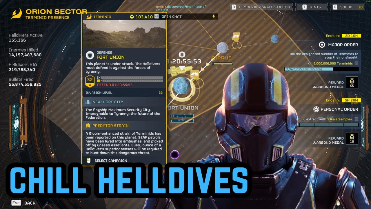 CHILL HELLDIVES | PRED STRAIN & BOTS | HELLDIVERS 2 - YouTube