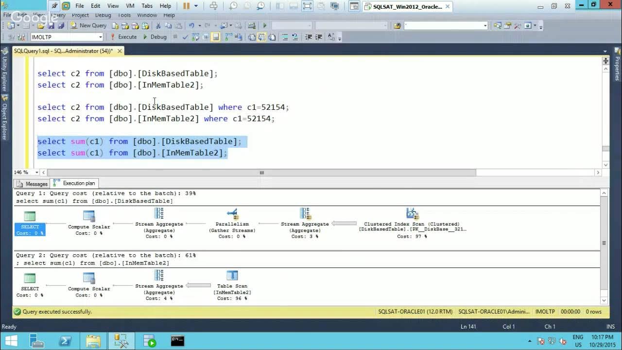 Microsoft SQL SERVER Hekaton X Oracle - In Memory comparisson - YouTube