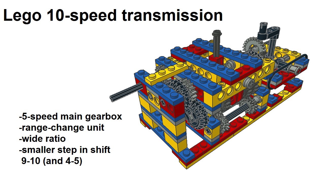 Lego 10-speed truck transmission with range-change unit version IV ...