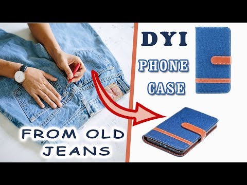 amazing diy flip phone case from old jeans & with credit card holder ...