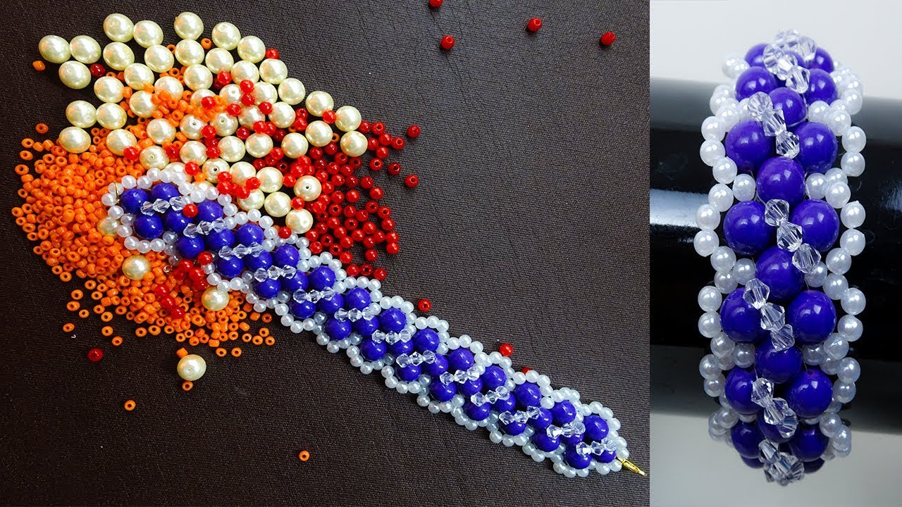 How to make easy Pearl beaded bracelet - YouTube