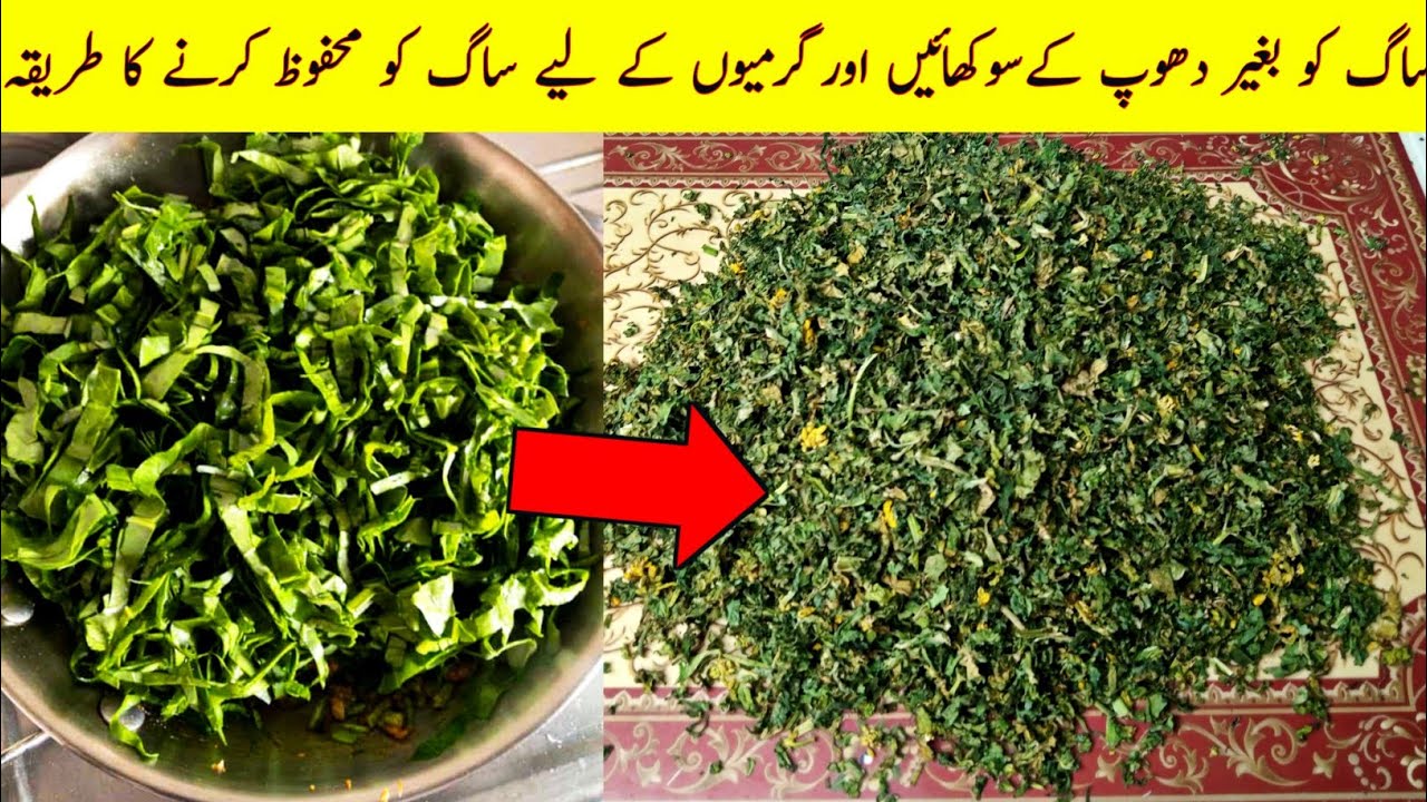 How to Dry Saag At Home Without Sun | Saag Ko Dry Karne Ka Tarika ...