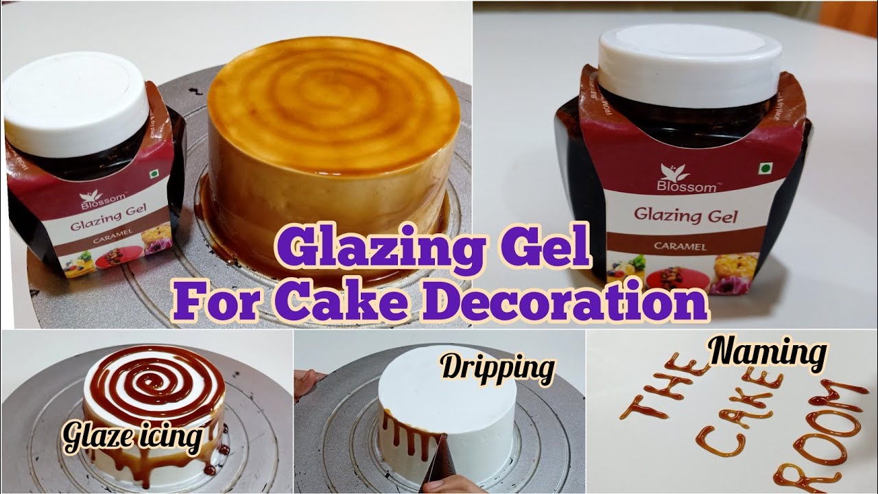 How to use Glazing Gel on cake|| Caramel flavour || multi purpose Gel ...