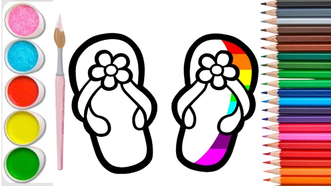 How to draw sandals 🩴/Easy drawing/simple drawing ideas for beginners ...