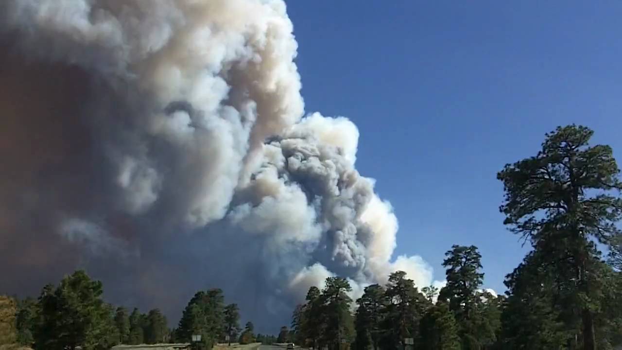 Schultz Pass Fire near Flagstaff, Arizona - South Bound on Summit - YouTube