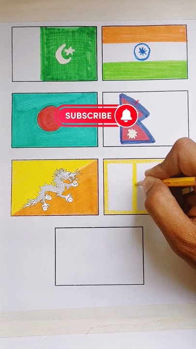 Bhutan flag & Sri Lanka Flag Drawing 🇧🇹🇱🇰 #flagdrawing #drawingshorts # ...