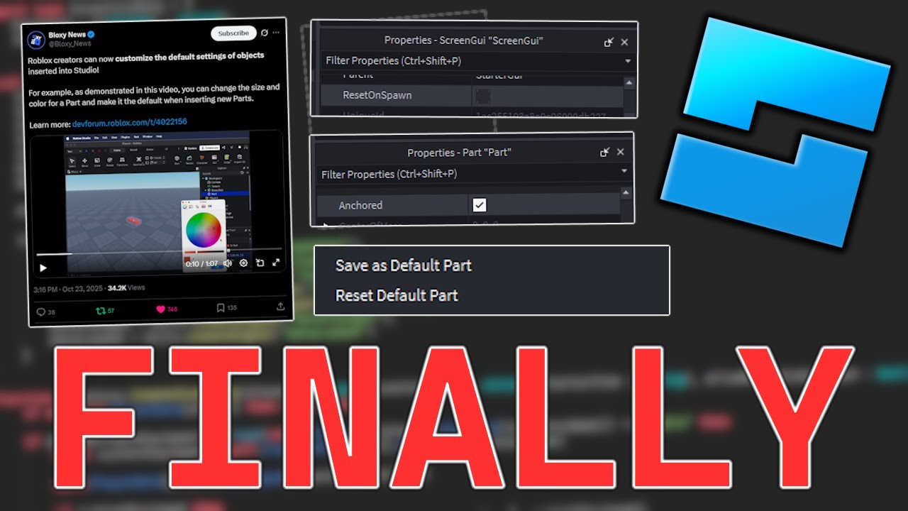 You Can Now Customize Default Properties of Instances - YouTube