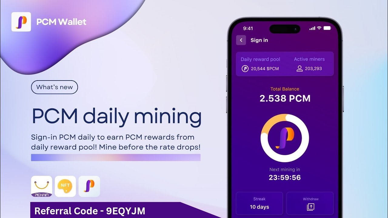 PCM Daily Mining | How To Mine PCM On PCM Wallet | PiChainMall Test ...