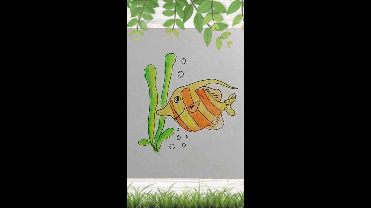 menggambar ikan laut lucu #drawing - YouTube