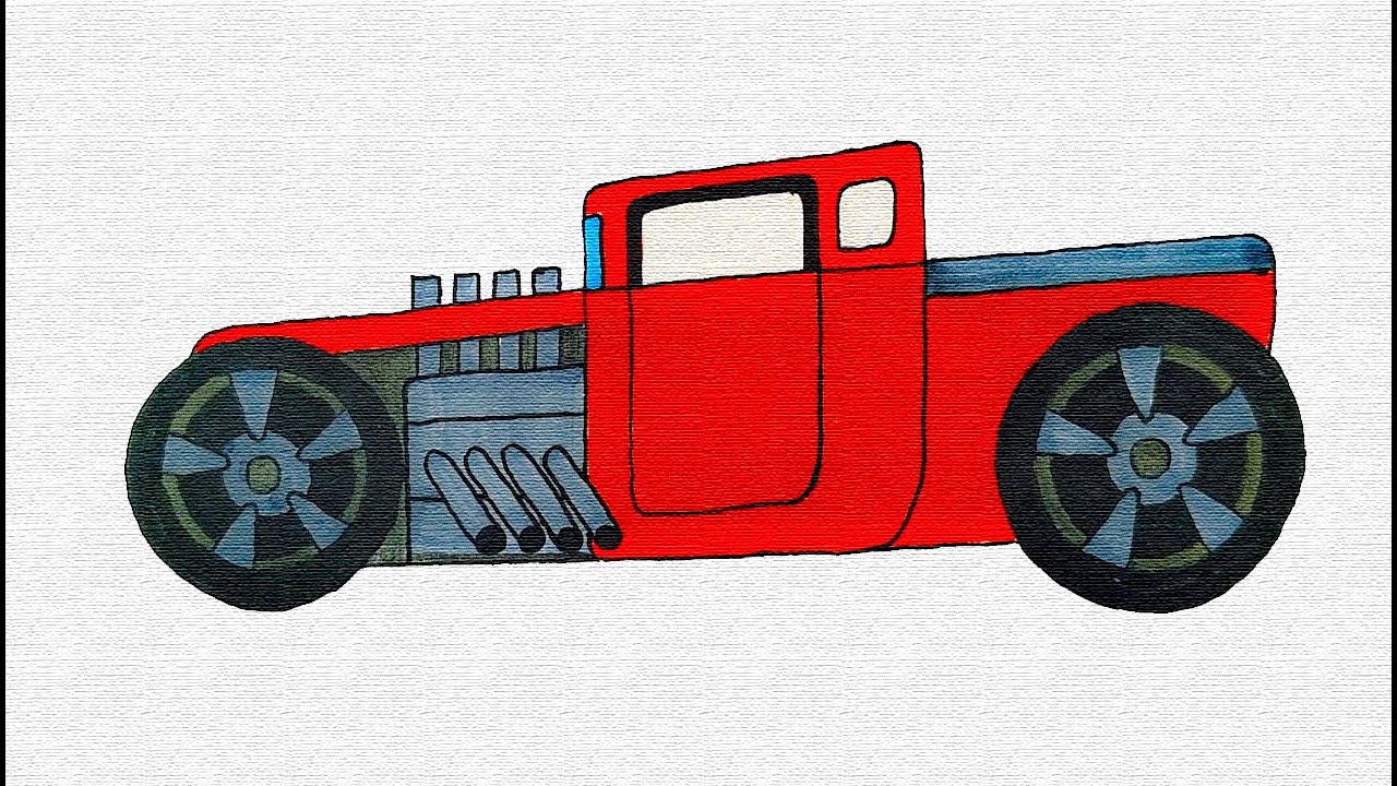 How to easy drawing Hot Wheels Car Bone Shaker Kids - Children's ...