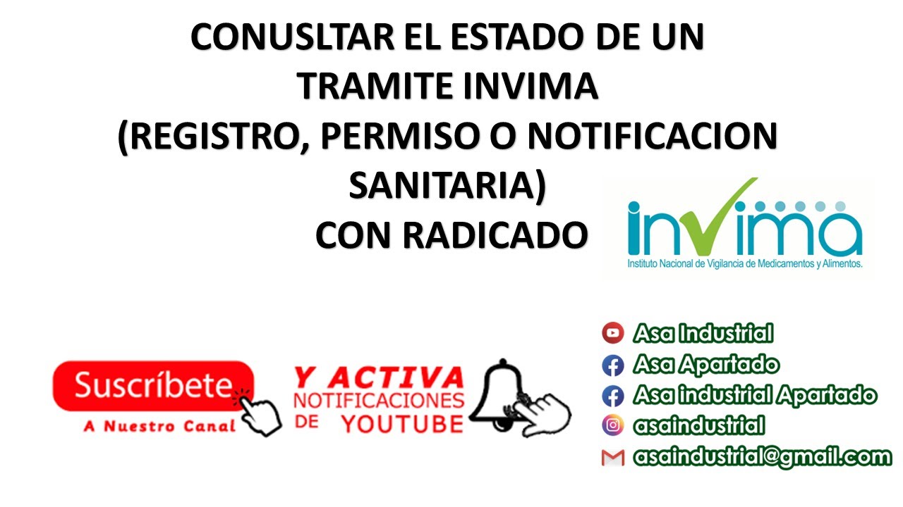 CONSULTA ESTADO TRAMITE REGISTRO NOTIFICACIÓN PERMISO SANITARIO INVIMA ...