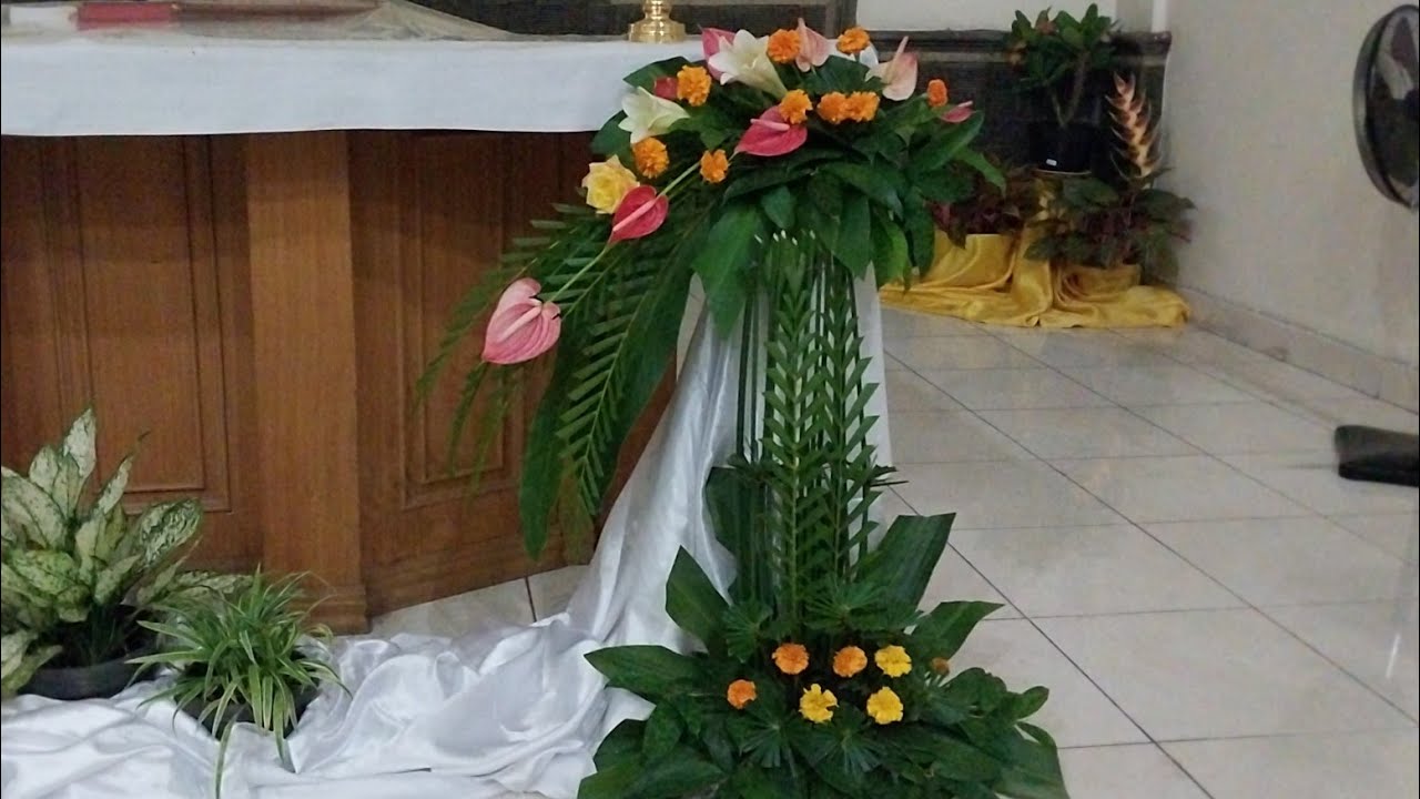 Cara Merangkai Bunga Altar Cantik, untuk Dekorasi Minggu Paskah - YouTube